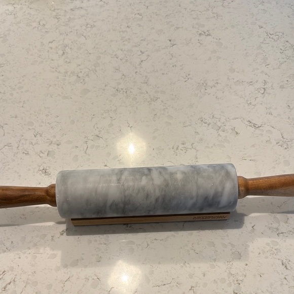 Kitchen | Marble Rolling Pin With Wooden Handles And Cradle | Poshmark